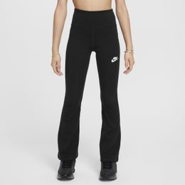 Nike Sportswear Classic Leggings mit hohem Bund und ausgestelltem Bein für Mädchen - Schwarz