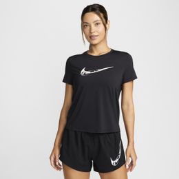 Nike One Dri-FIT Kurzarm-Laufoberteil mit Grafik (Damen) - Schwarz