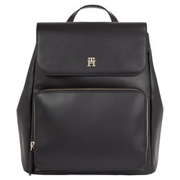 Rucksack Tommy Hilfiger "Women TH SOFT UTILITY BACKPACK PU Backpacks" Gr. B/H/T: 29 cm x 32,5 cm x 16 cm, schwarz (black) Rucksäcke