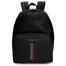 Rucksack Tommy Hilfiger "Men TH FOUNDATION DOME BACKPACK Backpacks" Gr. B/H/T: 28 cm x 45 cm x 16 cm, schwarz (black) Damen Rucksäcke