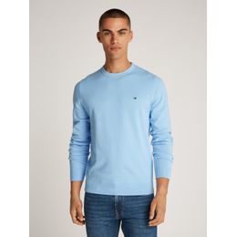 Rundhalspullover Tommy Hilfiger "DE COTTON CREW NECK" Gr. XXXL, blau (vessel blue) Herren Pullover