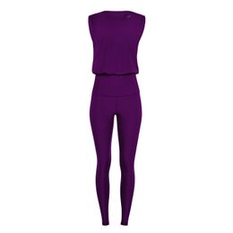 Jumpsuit WINSHAPE "JS102LSC" Gr. L, Normalgrößen, lila (dark plum) Damen Overalls Functional Comfort
