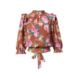Dorothy Perkins Bluse Damen Größe XS rostbraun / grün / hellorange / rosa