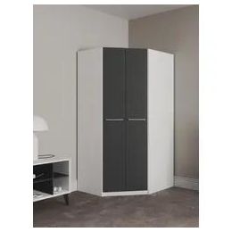 Eckkleiderschrank Priess "Barcelona Kleiderschrank Ecklösung Raumwunder" Schränke Gr. B/H/T: 95cm x 193cm x 95cm, Tiefe Seitenteil 54cm, ohne Beleuchtung, schwarz-weiß (weiß/schwarz) in 2 Tiefen Schrank Eckschrank Garderobe