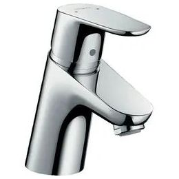 Waschtischarmatur Hansgrohe "Focus" Armaturen Gr. H/T: 13,4cm x 14,2cm, silberfarben (chrom) 7cm, mit Push-Open Ablaufgarnitur, chrom