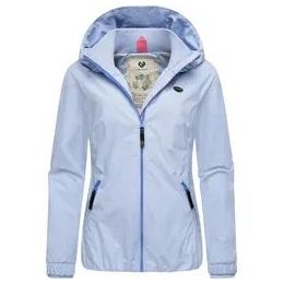 Outdoorjacke Ragwear "Dizzie" Gr. 6XL (52), blau (cloud) Damen Jacken stylische Übergangsjacke mit großer Kapuze