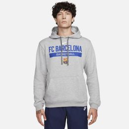 FC Barcelona Club Fleece Nike Basketball-Hoodie für Herren - Grau