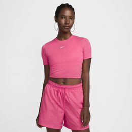 Nike Sportswear Essential Kurz-T-Shirt mit schmaler Passform für Damen - Pink