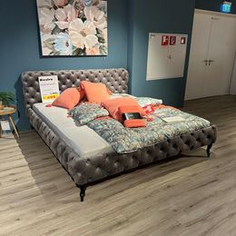 Bett Desire ca. 180 x 200 cm, Velvet silbergrau