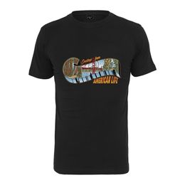 MT Men Shirt 'American Life Greetings' Herren Größe XXL hellblau / braun / orange / schwarz