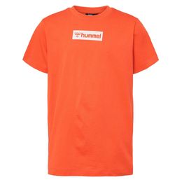 Hummel Shirt Jungen Größe 134 dunkelorange / weiß