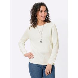 WITT Damen Langarm-Pullover mit Metallpl&auml;ttchen-Applikationen, ecru, Gr&ouml;&szlig;e 36