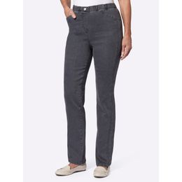 WITT Damen Jeans mit Rei&szlig;verschluss-Blende, anthrazit-grey-denim, Gr&ouml;&szlig;e 42