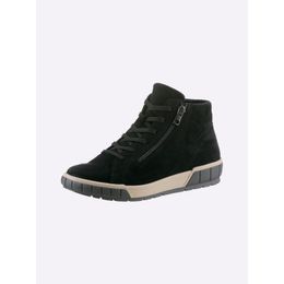 airsoft modern+ Stiefelette, Schwarz, Gr. 37, airsoft modern+, Damen, Stiefeletten, Material: Veloursleder