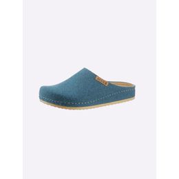 MUBB Damen Pantoffel, aquapetrol, Gr&ouml;&szlig;e 37