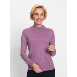 WITT Damen Langarm-Pullover mit Zierperlen-Deko, orchidee, Gr&ouml;&szlig;e 38
