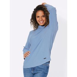 WITT Damen Langarm-Pullover aus reiner Baumwolle, bleu, Gr&ouml;&szlig;e 38