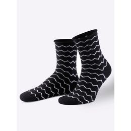 w&auml;schepur w&auml;schepur Damen Socken, schwarz-wei&szlig;, Gr&ouml;&szlig;e 47-50
