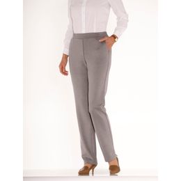 WITT Damen Schlupfhose aus weichem Flanell, taupe-meliert, Gr&ouml;&szlig;e 38