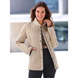 WITT Damen Steppjacke mit kontrastfarbenen Paspeln, beige, Gr&ouml;&szlig;e 38