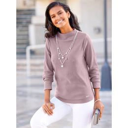 WITT Damen Langarm-Pullover aus reiner Baumwolle, mauve, Gr&ouml;&szlig;e 36
