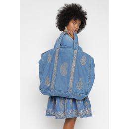 YC Fashion & Style Shopper XXL-Denim-Shopper mit Glanzeffekten - Perfekt für jeden Anlass, im praktischen Design, blau
