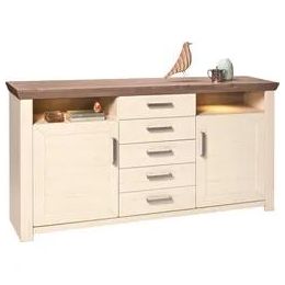 Sideboard SET ONE BY Musterring "york" Sideboards Gr. B/H/T: 184,1cm x 94,6cm x 44,2cm, beige (pino aurelio/ eiche nelson) Typ 55