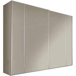 Schwebetürenschrank STAUD "Sonett 100, Made in Germany" Schränke Gr. B/H/T: 249 cm x 222 cm x 68 cm, Basic, 2 St., beige (sand) mit vier verschiedenen Ausstattungsvarianten