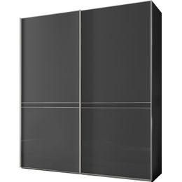 Schwebetürenschrank STAUD "Sonate Pesaro, Made in Germany" Schränke Gr. B/H/T: 167 cm x 240 cm x 68 cm, Comfort, 2 St., grau (vulkanglas) Mit vier verschiedenen Ausstattungsvarianten