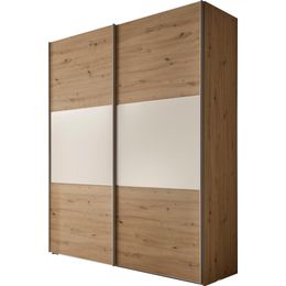 Schwebetürenschrank STAUD "Includo, Made in Germany" Schränke Gr. B/H/T: 225 cm x 222 cm x 68 cm, Premium, 2 St., weiß (dekor artisan eiche, weiß) Mit vier verschiedenen Ausstattungsvarianten