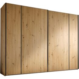 Schwebetürenschrank STAUD "Sonett 100 G, Made in Germany" Schränke Gr. B/H/T: 249 cm x 240 cm x 68 cm, Basic, 2 St., braun (artisan eiche) mit vier verschiedenen Ausstattungsvarianten