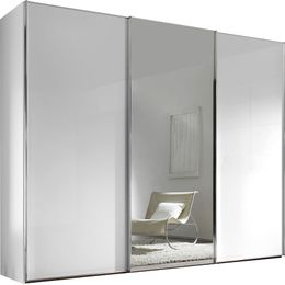 Schwebetürenschrank STAUD "Sinfonie Plus, edles Design in hochwertiger Qualität, Made Germany" Schränke Gr. B/H/T: 298 cm x 222 cm x 68 cm, Comfort, 3 St., weiß (alpinweißglas) Mit Spiegeltür und vier verschiedenen Ausstattungsvarianten