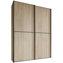 Schwebetürenschrank STAUD "Sinfonie Plus, edles Design in hochwertiger Qualität, Made Germany" Schränke Gr. B/H/T: 188 cm x 222 cm x 68 cm, Classic, 2 St., braun (sonoma eiche) Mit vier verschiedenen Ausstattungsvarianten