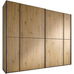 Schwebetürenschrank STAUD "Sonett 200 G, Made in Germany" Schränke Gr. B/H/T: 249 cm x 240 cm x 68 cm, Basic, 2 St., braun (artisan eiche) mit vier verschiedenen Ausstattungsvarianten