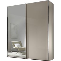 Schwebetürenschrank STAUD "Sinfonie Plus, edles Design in hochwertiger Qualität, Made Germany" Schränke Gr. B/H/T: 167 cm x 222 cm x 68 cm, Classic, 2 St., beige (sandglas) Mit Spiegeltüre und in vier verschiedenen Ausstattungsvarianten