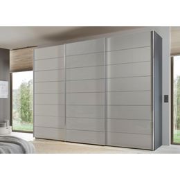 Schwebetürenschrank STAUD "Sonate Como, Made in Germany" Schränke Gr. B/H/T: 298 cm x 222 cm x 68 cm, Comfort, 3 St., grau (saphirglas) Mit vier verschiedenen Ausstattungsvarianten