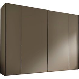 Schwebetürenschrank STAUD "Sonett 100 G, Made in Germany" Schränke Gr. B/H/T: 298 cm x 240 cm x 68 cm, Comfort, 2 St., braun (mocca) mit vier verschiedenen Ausstattungsvarianten