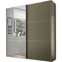 Schwebetürenschrank STAUD "Includo, Made in Germany" Schränke Gr. B/H/T: 188 cm x 222 cm x 68 cm, Basic, 2 St., grün (dekor salbei) vier verschiedene Ausstattungsvarianten