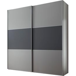 Schwebetürenschrank STAUD "Includo, Made in Germany" Schränke Gr. B/H/T: 167 cm x 222 cm x 68 cm, Basic, 2 St., blau (dekor saphir, vulkan) Mit vier verschiedenen Ausstattungsvarianten