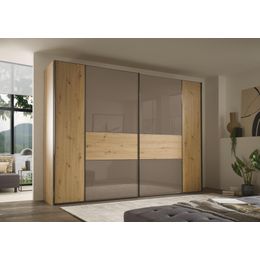 Schwebetürenschrank STAUD "Sonett 321G, Made in Germany" Schränke Gr. B/H/T: 270 cm x 222 cm x 68 cm, Premium, 4 St., braun (eiche, mocca) mit vier verschiedenen Ausstattungsvarianten