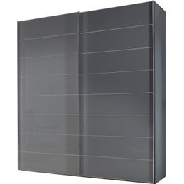 Schwebetürenschrank STAUD "Sonate Como, Made in Germany" Schränke Gr. B/H: 200 cm x 222 cm, Basic, 2 St., grau (vulkanglas) Mit vier verschiedenen Ausstattungsvarianten