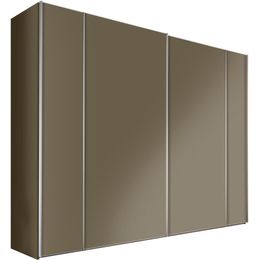 Schwebetürenschrank STAUD "Sonett 100, Made in Germany" Schränke Gr. B/H/T: 249 cm x 222 cm x 68 cm, Premium, 2 St., braun (mocca) mit vier verschiedenen Ausstattungsvarianten