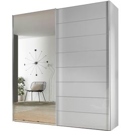 Schwebetürenschrank STAUD "Sonate Como mit Spiegel, Made in Germany" Schränke Gr. B/H/T: 225 cm x 222 cm x 68 cm, Premium, 2 St., weiß (alpinweißglas) Mit vier verschiedenen Ausstattungsvarianten