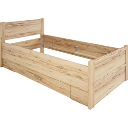 Bett Priess "Husum Schlafzimmer Jugendzimmer Rahmenbett", beige (astkernbuchefarben), B:130cm H:85cm L:208cm, Betten, Jugendbett Bettgestell, mit Komforthöhe verschiedene Ausführungen hochwertige Premium Qualität