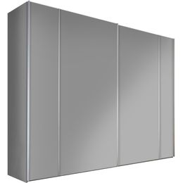 Schwebetürenschrank STAUD "Sonett 100, Made in Germany" Schränke Gr. B/H/T: 270 cm x 222 cm x 68 cm, Premium, 2 St., grau (hellgrau) mit vier verschiedenen Ausstattungsvarianten