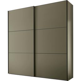 Schwebetürenschrank STAUD "Includo, Made in Germany" Schränke Gr. B/H/T: 200 cm x 222 cm x 68 cm, Basic, 2 St., grün (dekor salbei) Mit vier verschiedenen Ausstattungsvarianten