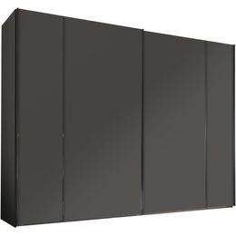 Schwebetürenschrank STAUD "Sonett 100 G, Made in Germany" Schränke Gr. B/H/T: 298 cm x 222 cm x 68 cm, Premium, 2 St., grau (vulkan) mit vier verschiedenen Ausstattungsvarianten