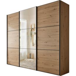 Schwebetürenschrank STAUD "Includo, Made in Germany" Schränke Gr. B/H/T: 249 cm x 222 cm x 68 cm, Premium, 3 St., braun (dekor artisan eiche) Mit vier verschiedenen Ausstattungsvarianten