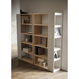 Bücherregal TemaHome "Ella" Regale Gr. B/H/T: 90 cm x 188 cm x 34 cm, 10 St. offene Fächer, weiß (eichenfarbig, weiß) BH 90188 cm