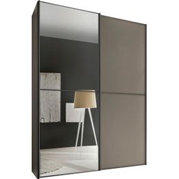 Schwebetürenschrank STAUD "Sinfonie Plus, edles Design in hochwertiger Qualität, Made Germany" Schränke Gr. B/H/T: 225 cm x 222 cm x 68 cm, Premium, 2 St., braun (mocca) Mit vier verschiedenen Ausstattungsvarianten